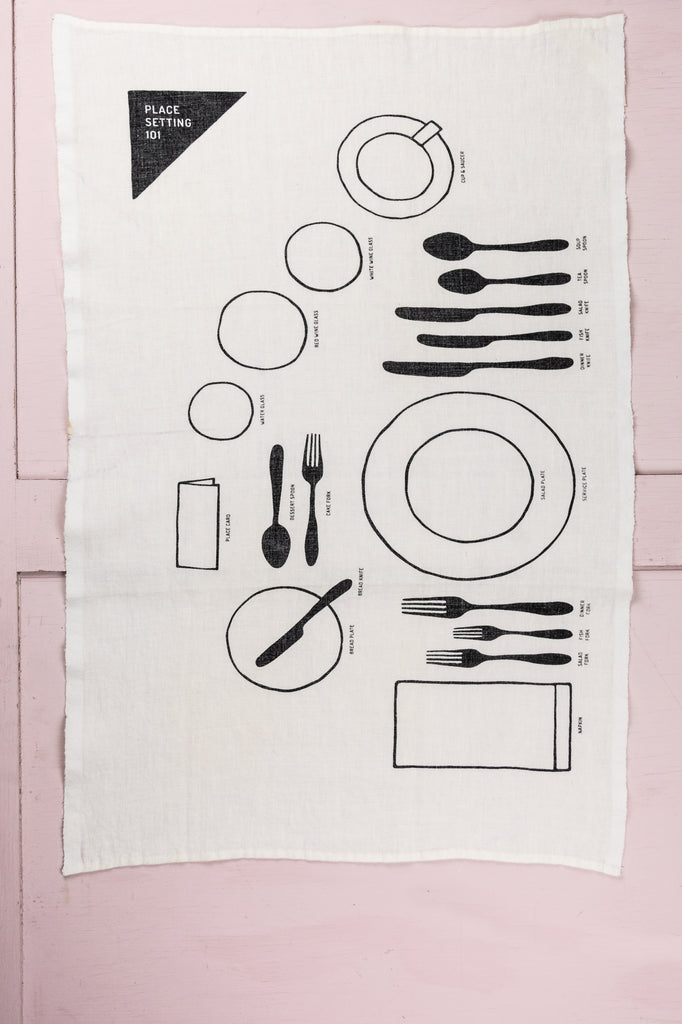 Place Setting 101 Linen Tea Towel | P.O.S.H.
